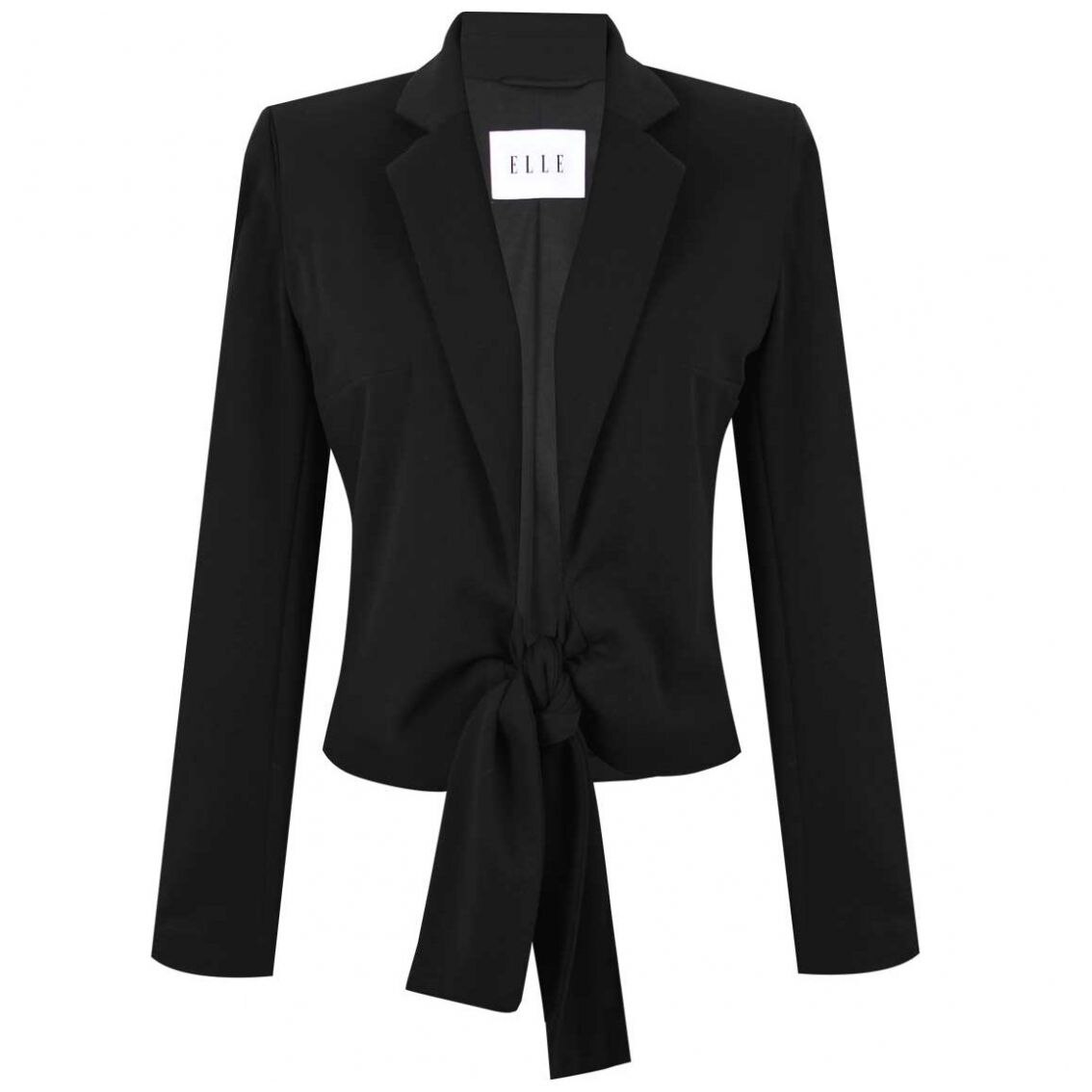 Saco negro cuello solapa diseño liso elle - Sears