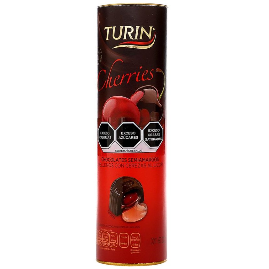 Tubo con chocolates con relleno sabor cereza turin 200grs - Sears