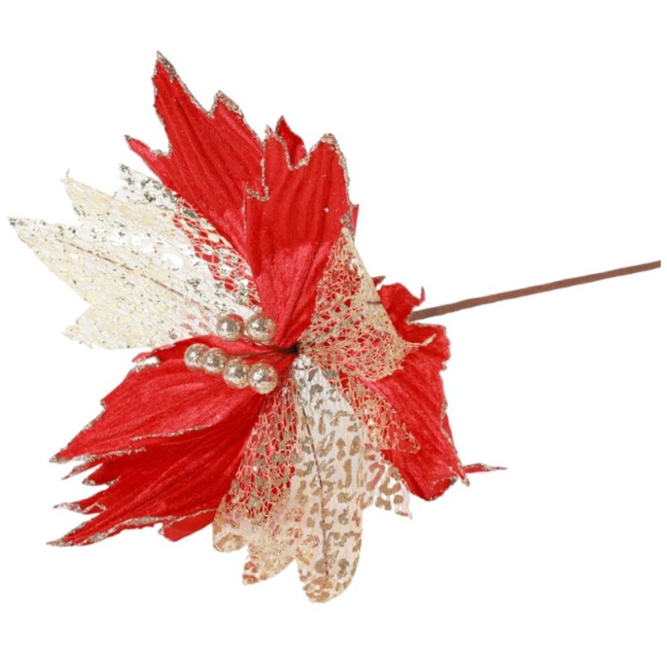 Flor de Navidad 32Cm, Tallo 50Cm Ak-076