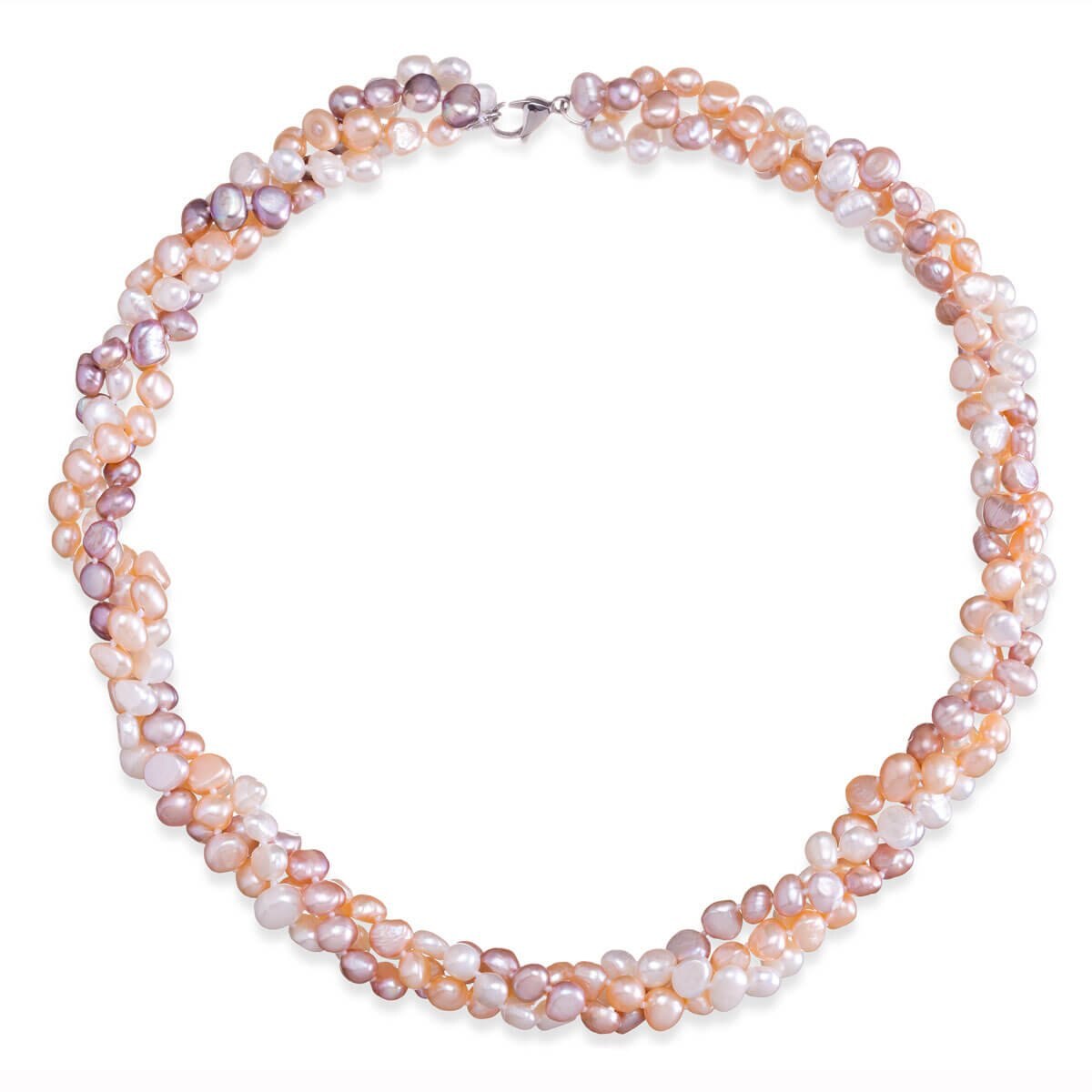Collar con 3 Hilos de Perlas Semiredondas Misterio Sidney