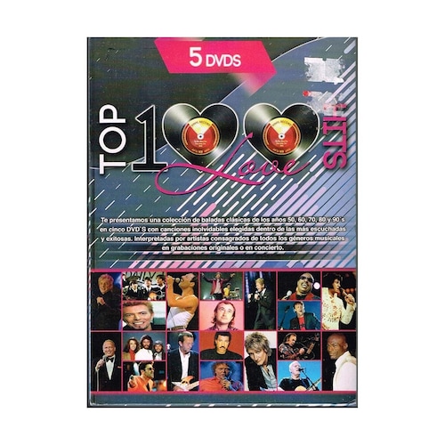 5 Dvds Box Set Varios Top 100 Hits Love
