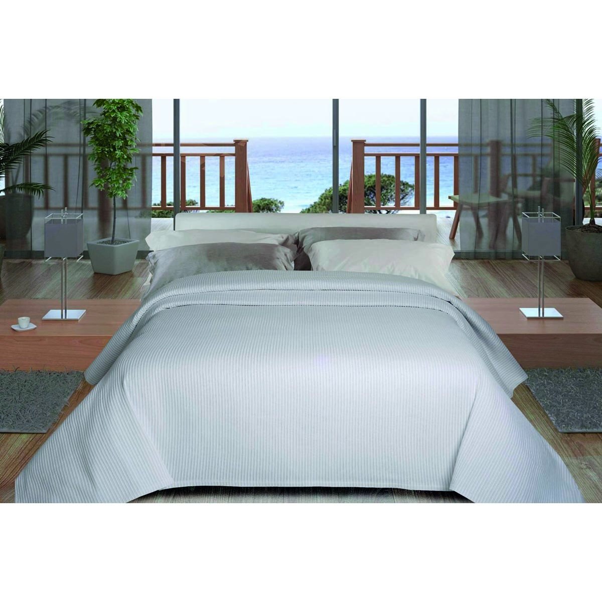Colcha Lucot Gris Lumatex - Matrimonial / Queen Size