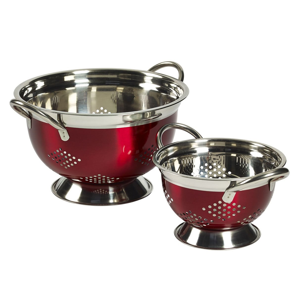 Set 2 coladores rojo acero inoxidable tabletops - Sears