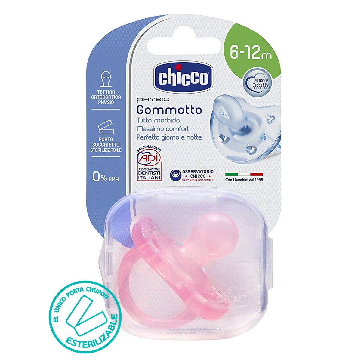 Chupón Physio Soft Rosa Niña 6-12M Chicco