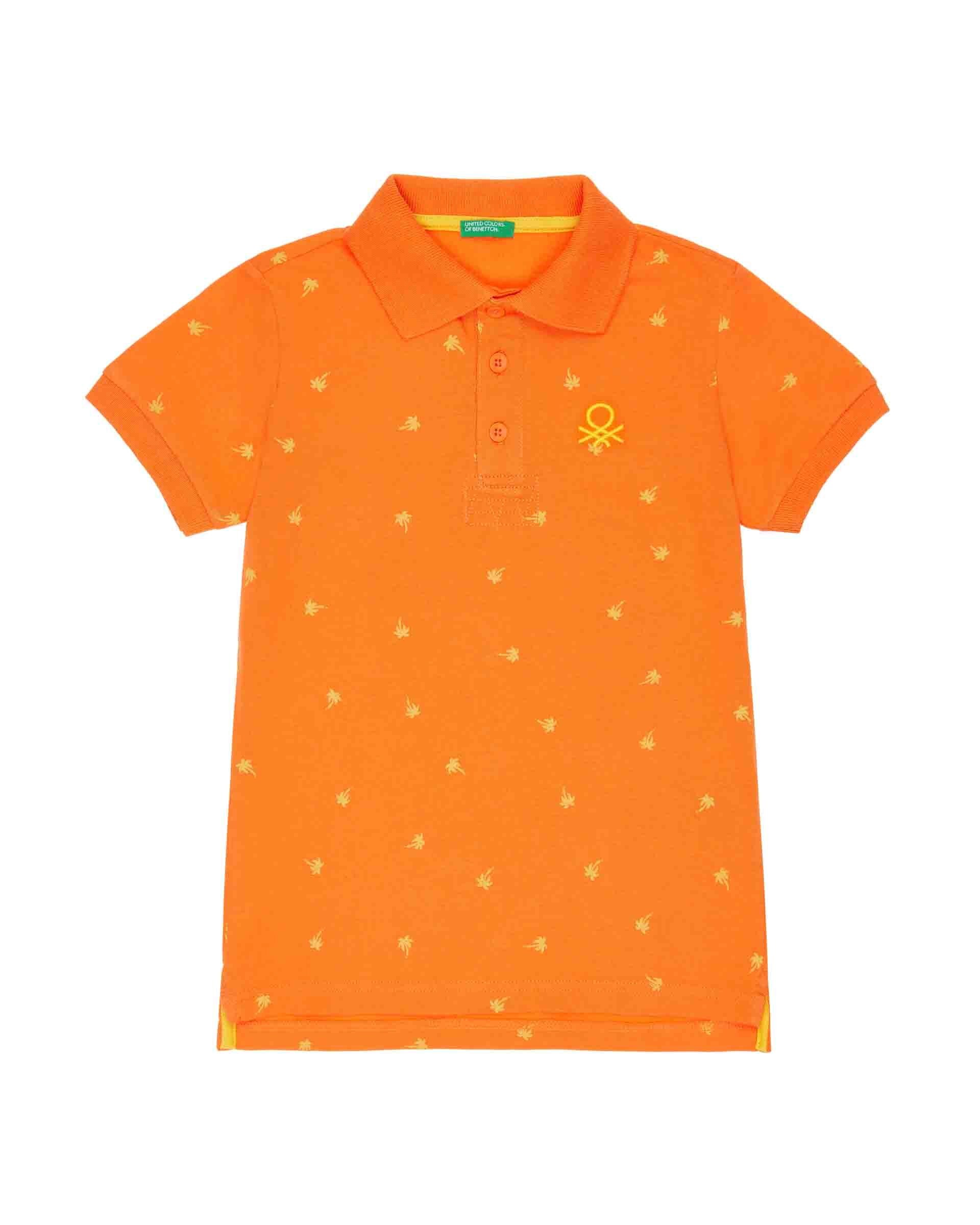 Playera polo color naranja benetton - Sears
