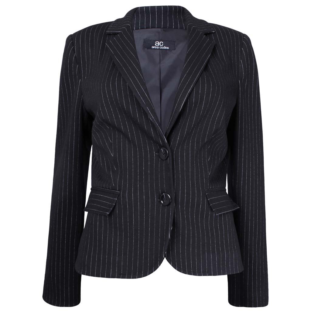 Saco de rayas con solapa area code - Sears