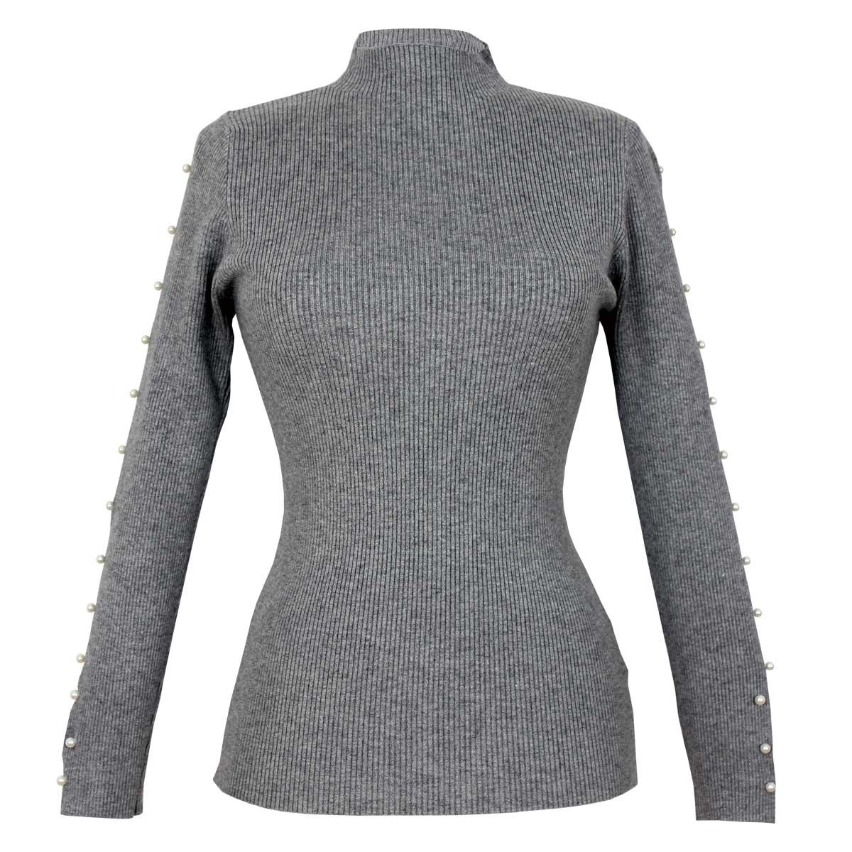 Suéter manga larga cuello alto aplicación de perlas basel para dama - Sears