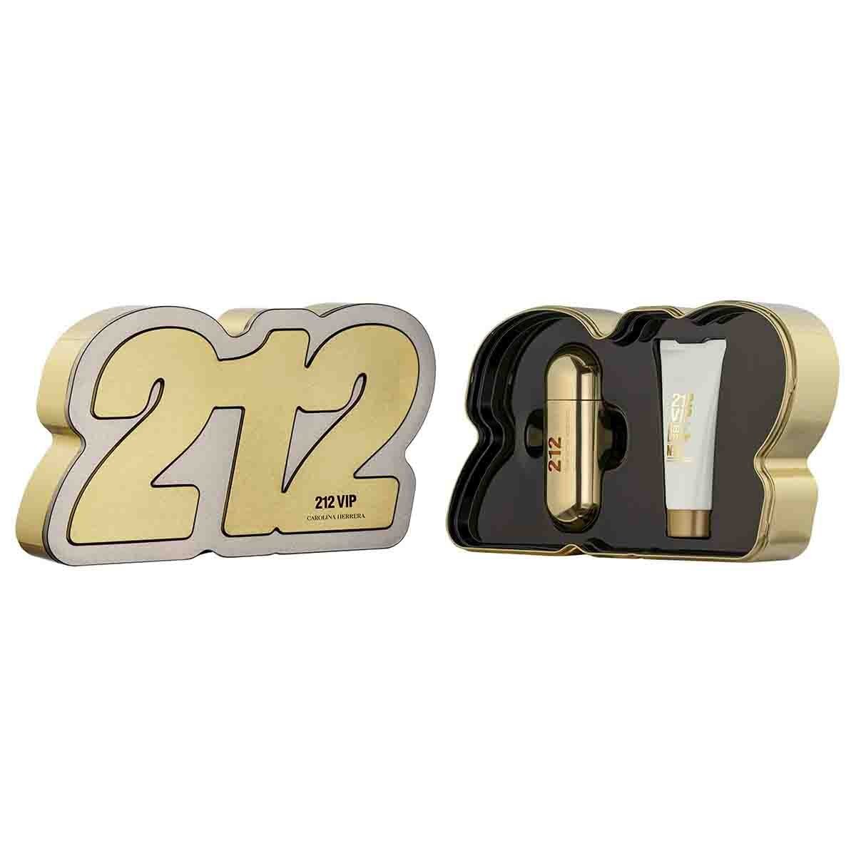 Estuche para dama carolina herrera 212 vip edp 80 ml + body lotion 100 ...