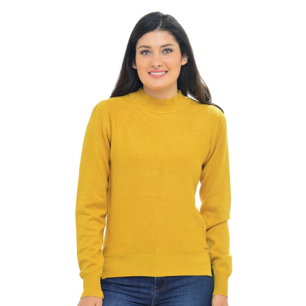Sueter cerrado cuello mock banana limon - Sears
