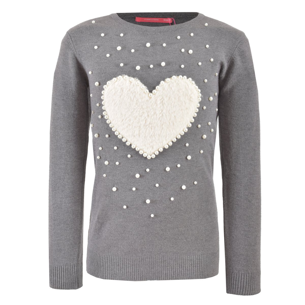 Suéter cuello redondo corazon y perlas studio si para niña - Sears
