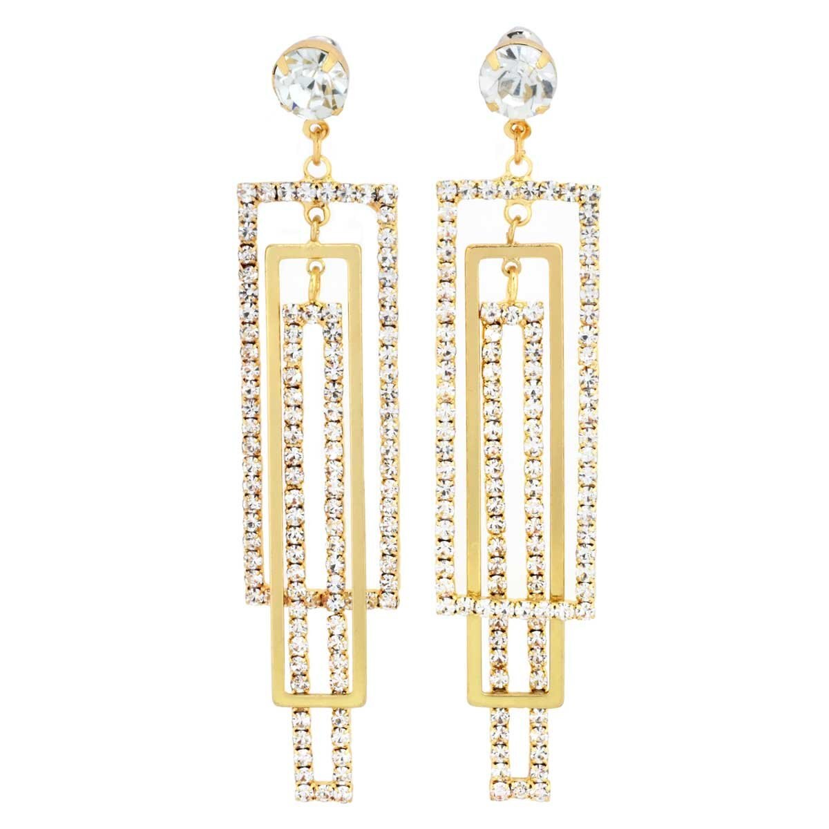Aretes Rectangular con Incrustaciones Lulu
