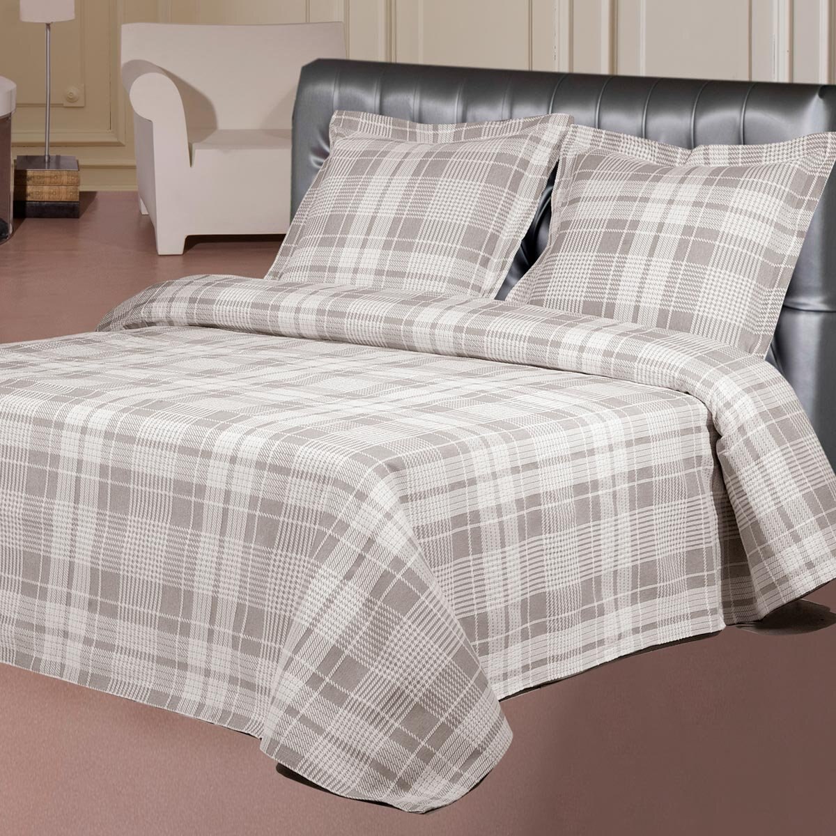Colcha Jacquard Grey Lumatex - Matrimonial/queen Size
