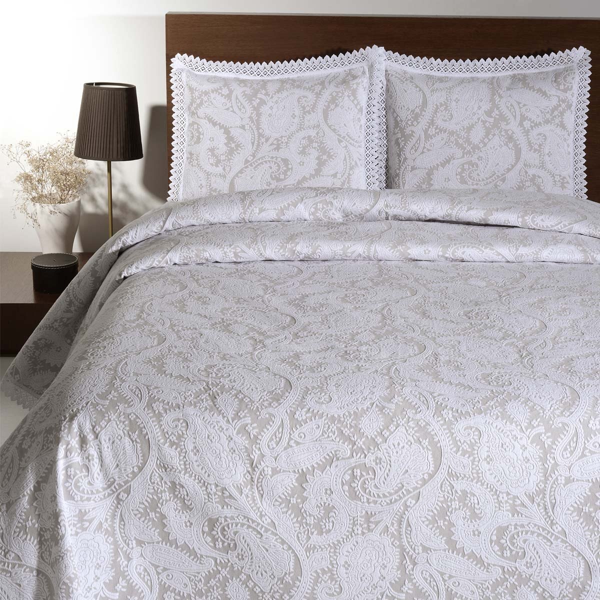 Colcha Grey Jacquard Lumatex - Individual