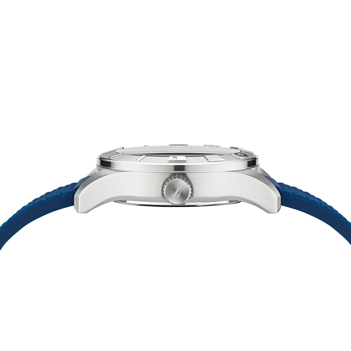 Reloj de silicón azul con bisel plata para dama nautica - Sears