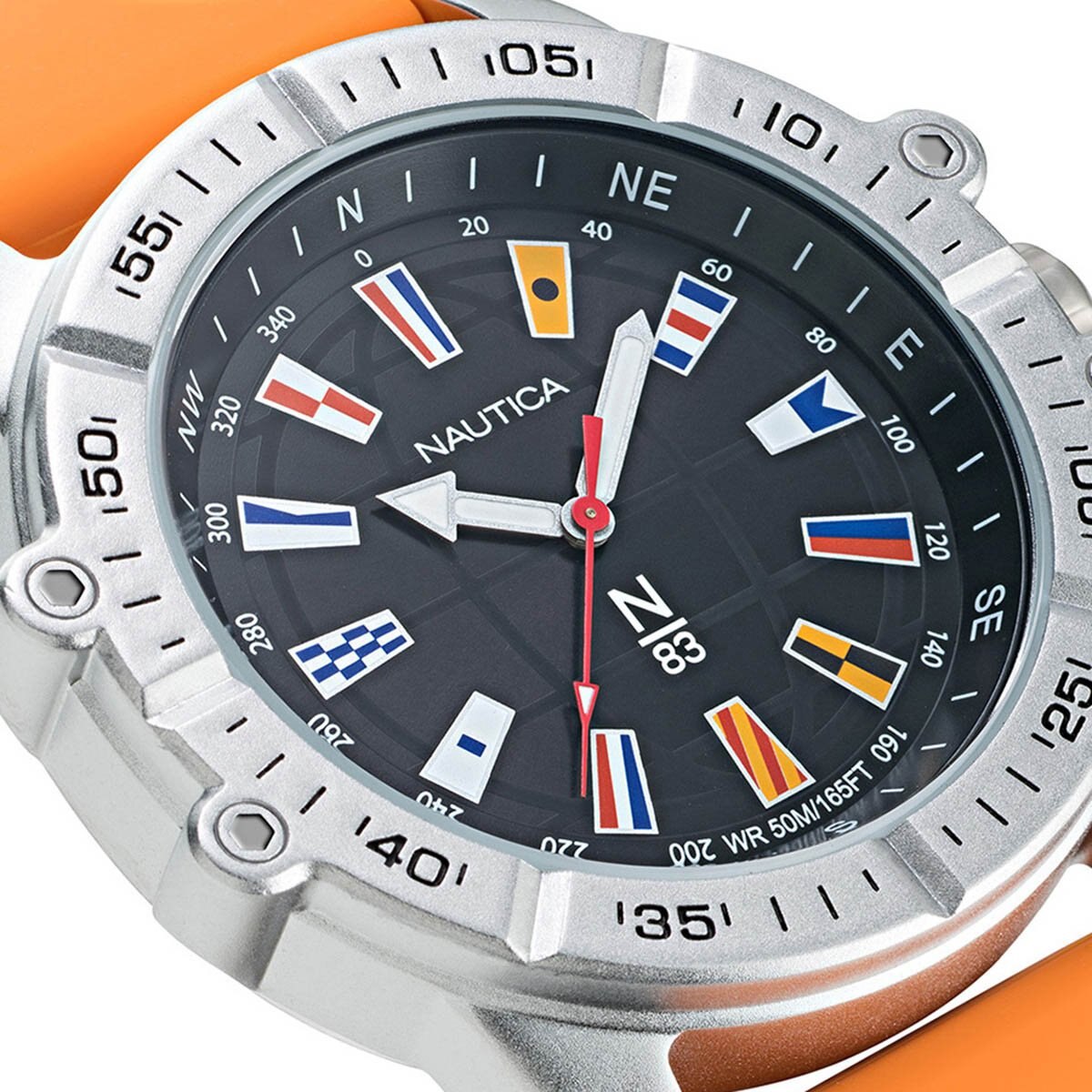 Reloj naranja con bisel plata para caballero nautica n83 - Sears