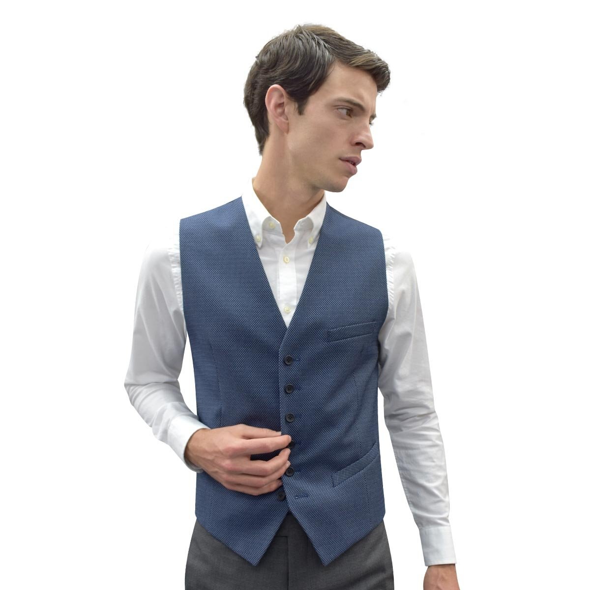 Chaleco slim azul combinado chaps para caballero - Sears