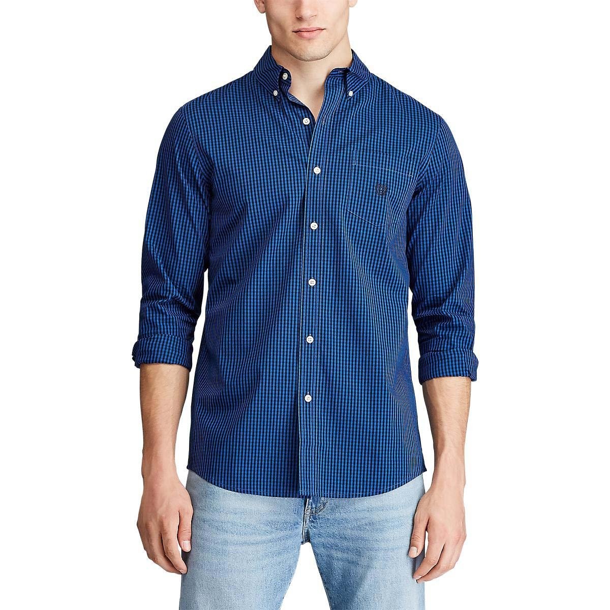 Camisa slim manga larga de cuadro chaps para caballero - Sears