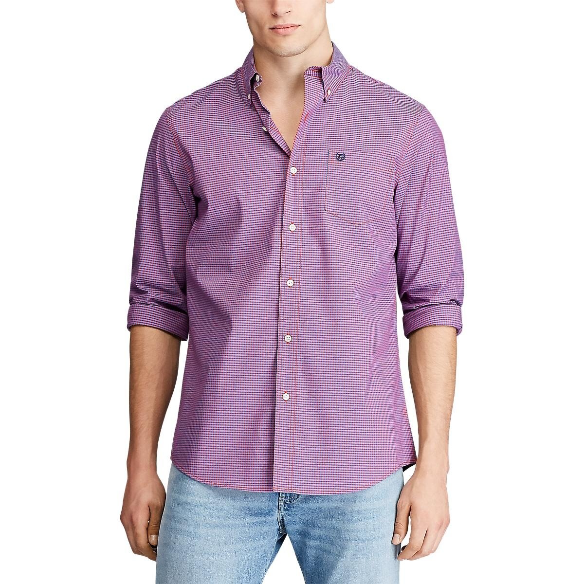 Camisa slim manga larga de cuadro chaps para caballero - Sears