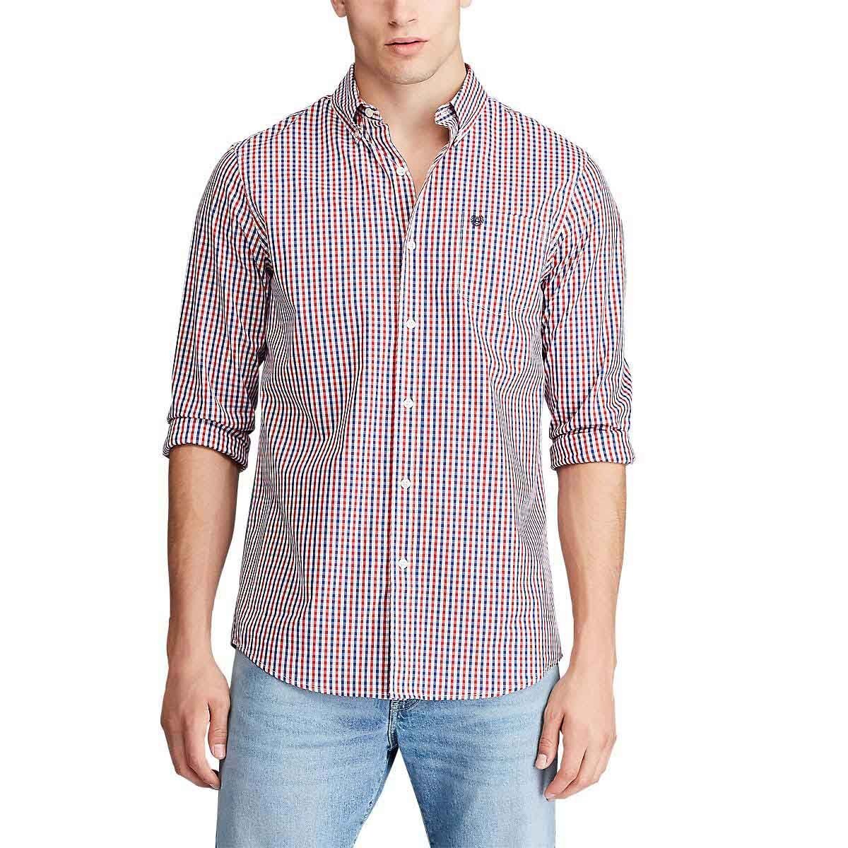 Camisa slim manga larga de cuadro chaps para caballero - Sears