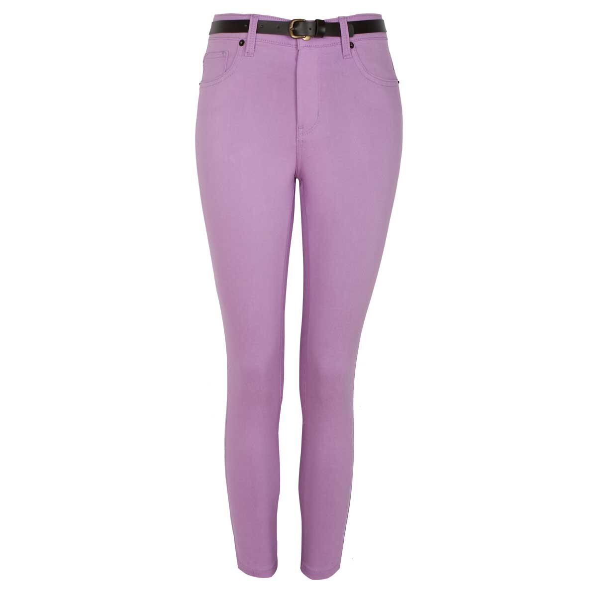 Pantalòn Morado Corte Skinny Diseño Liso Just By Basel para Dama
