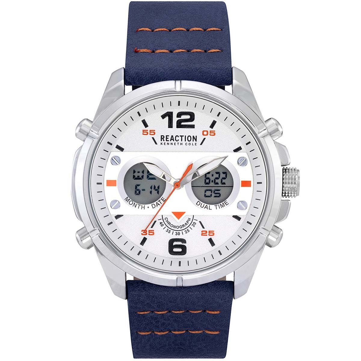 Reloj para Caballero con Correa de Piel Azul Kenneth Cole Reaction