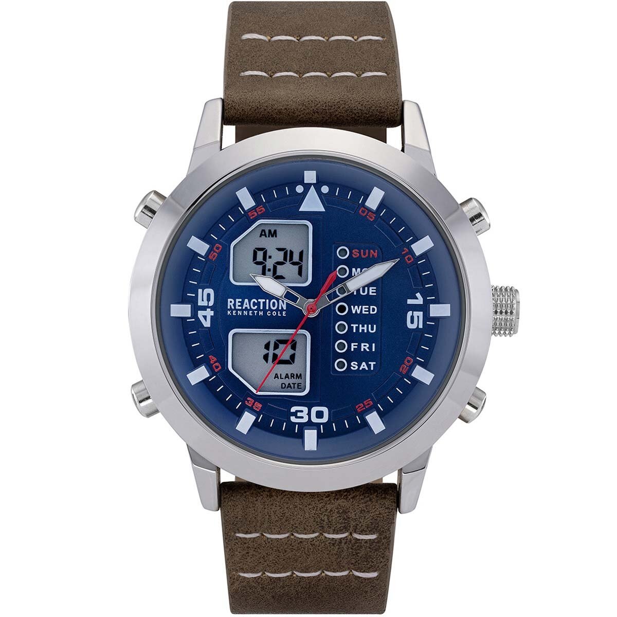 Reloj para Caballero con Correa de Piel Café Kenneth Cole Reaction