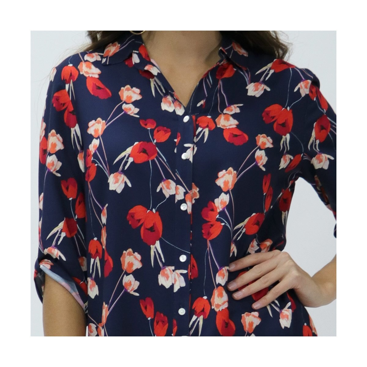 Blusa para dama abierta osnio cuello v manga 3/4 vitos b&t - Sears