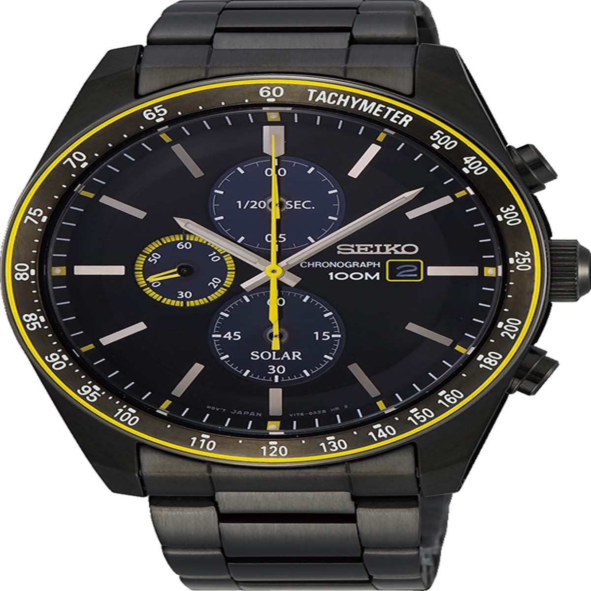 Reloj Seiko de Acero Inoxidable Negro para Caballero