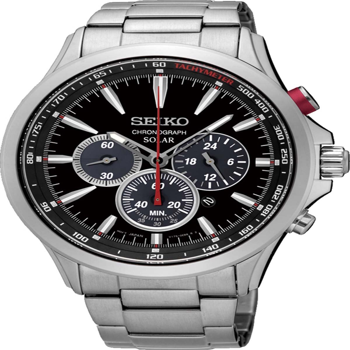 Reloj Seiko de Acero Inoxidable Negro para Caballero