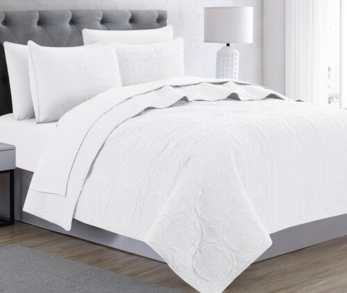 Sobre Cama Blanco Garment Silver & Sage - Matrimonial / Queen Size