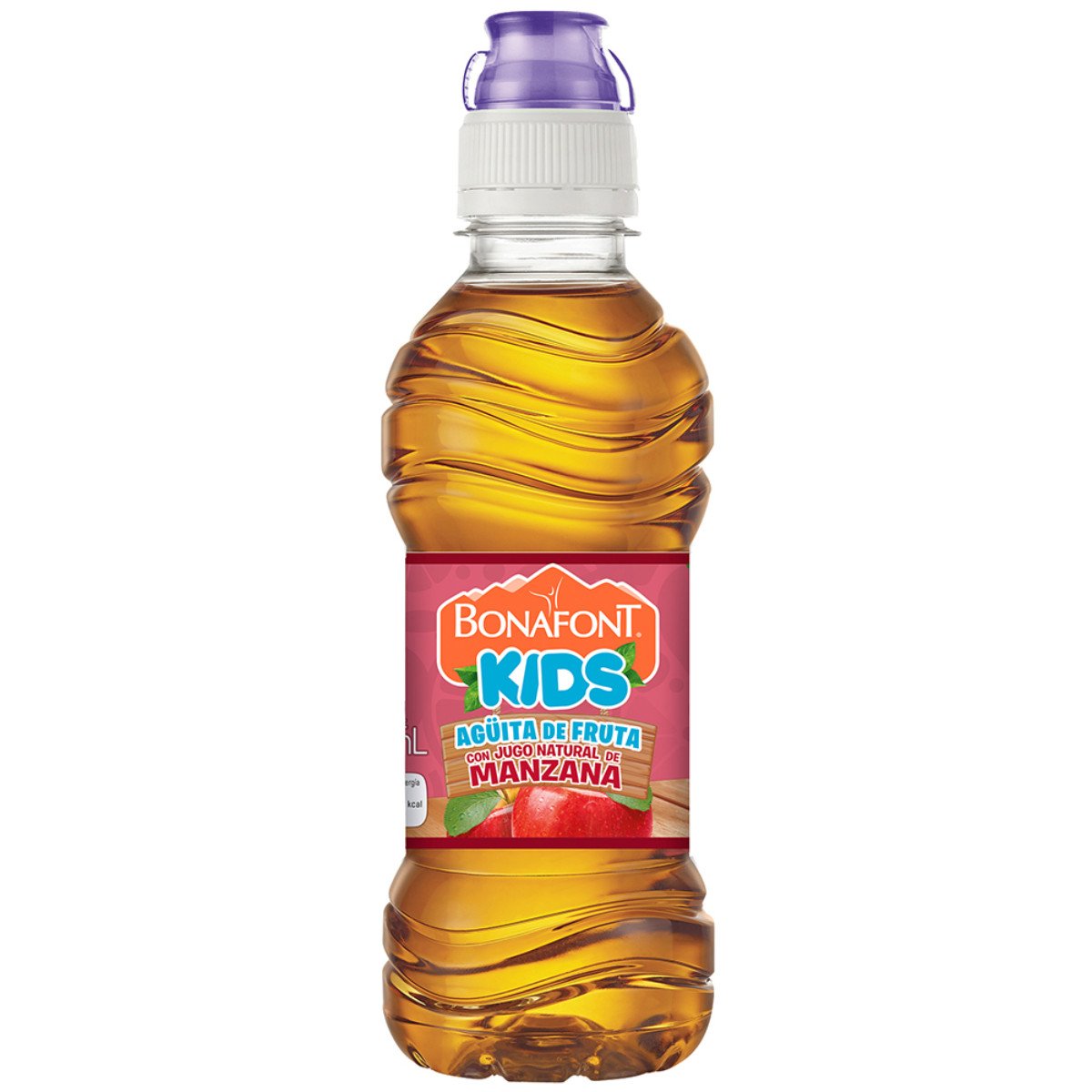 Agua con Jugo Natural de Manzana Tapa con Chupón 300 Ml. Bonafont Kids