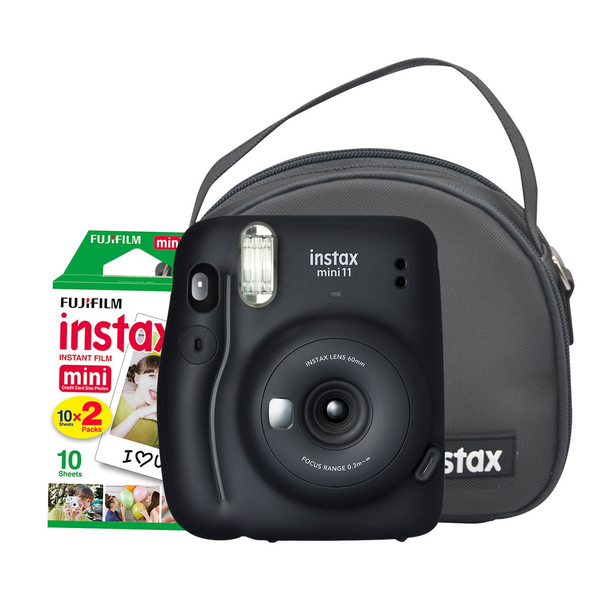 Kit Instax Mini 11 Negra con Estuche Y 2Pack