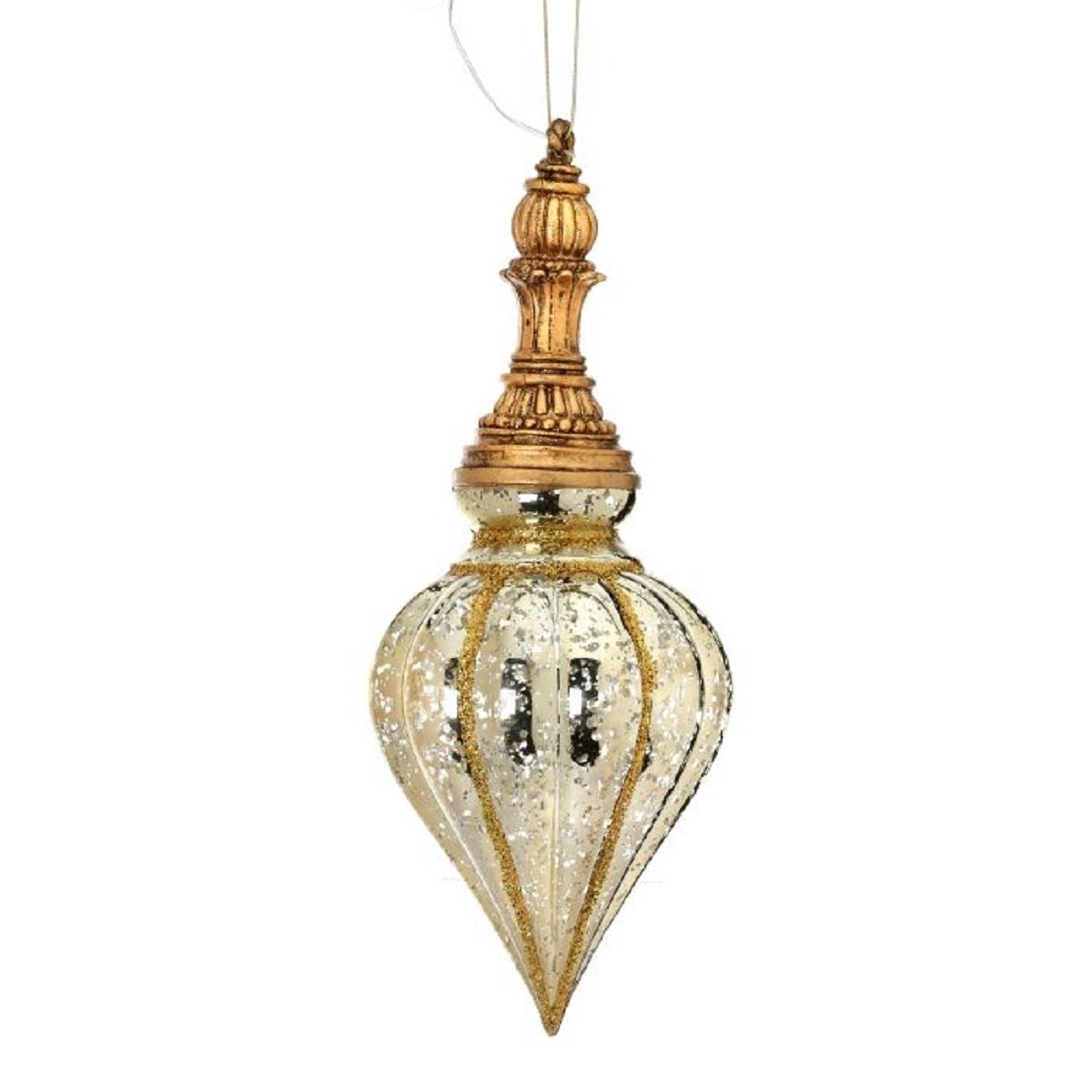 Esfera Alargada Color Oro Mercury con Diamantina 35 Cm