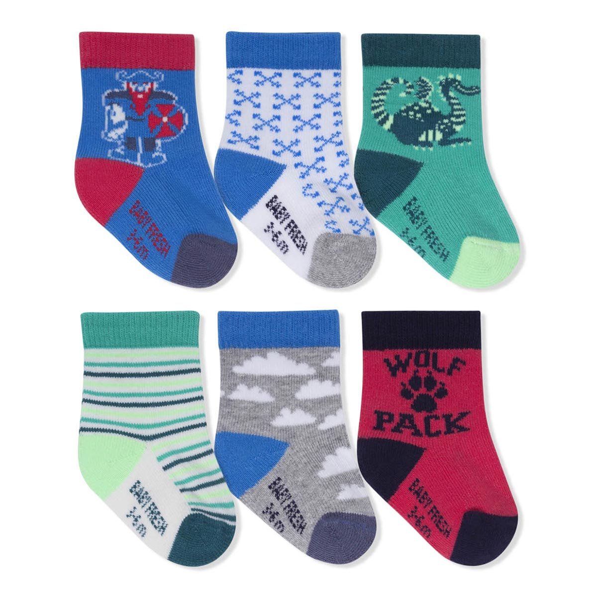 Set de 6 Calcetines Multicolor para Bebé Baby Fresh