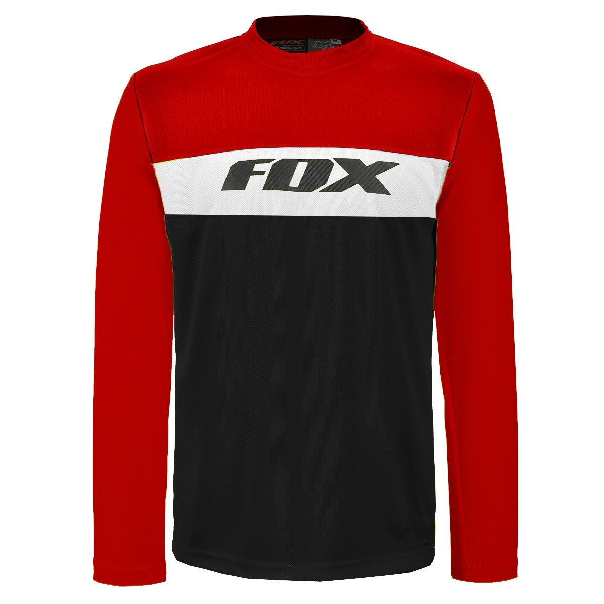 Playera Manga Larga Negro Combinado para Caballero Fox 20