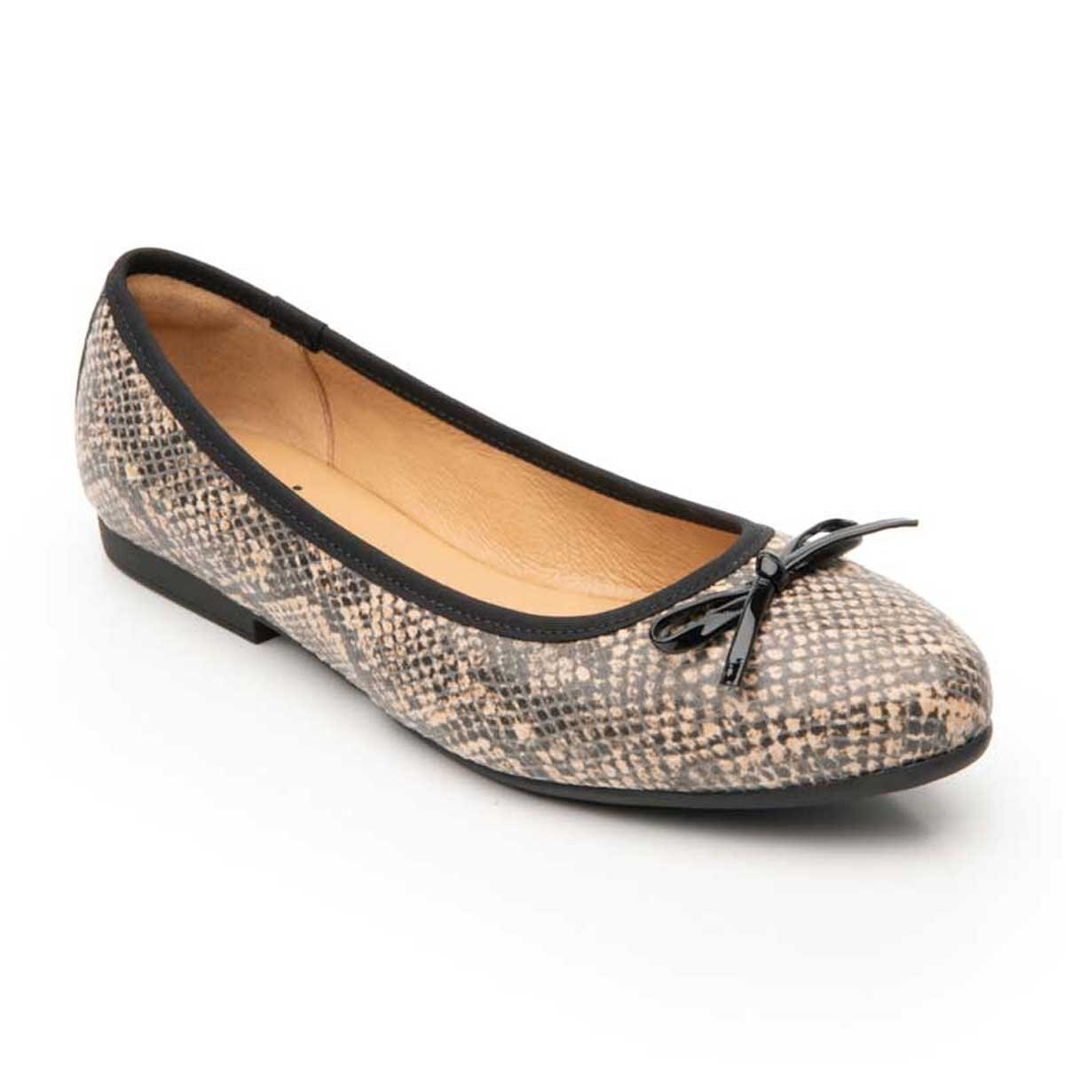 Balerina Color Beige Animal Print Víbora Flexi