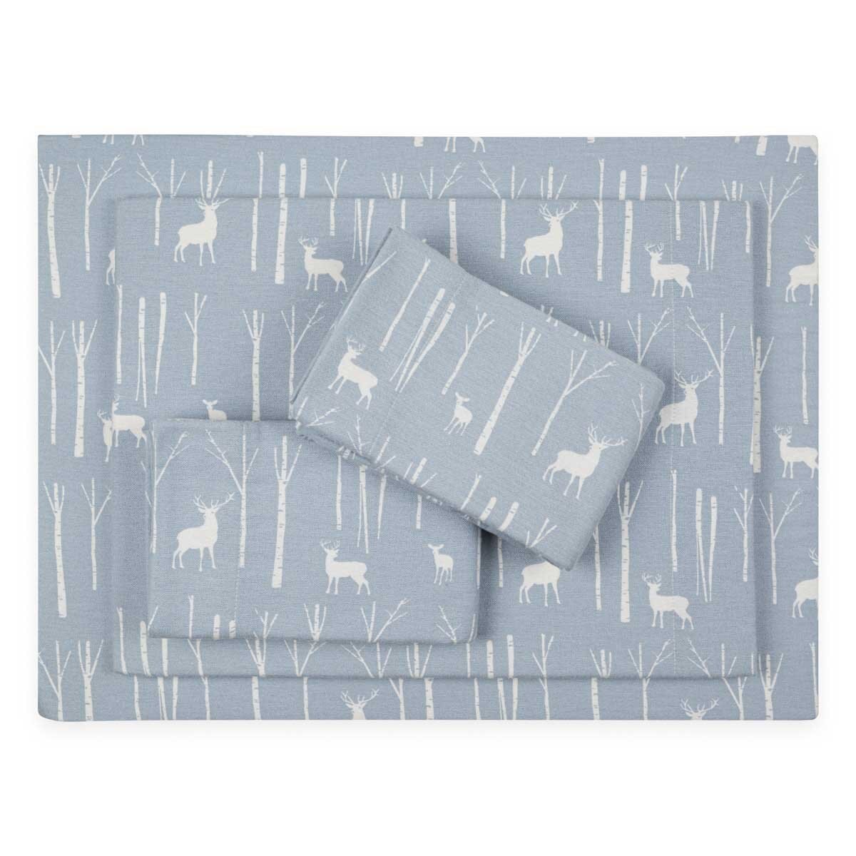 Sábana de Franela Birch Forest Blue Eddie Bauer - Matrimonial