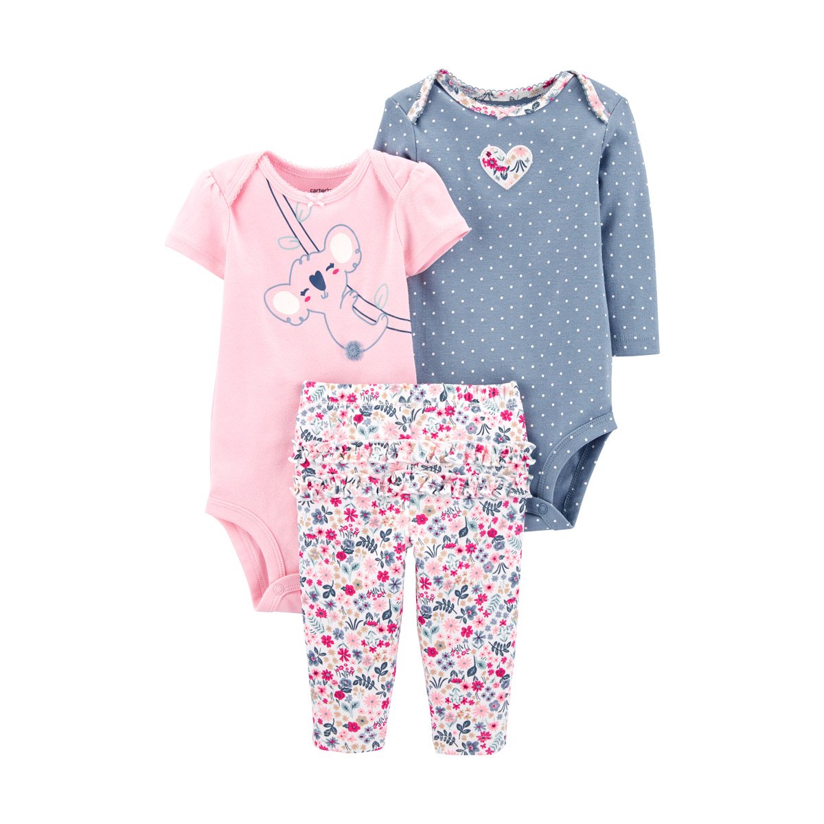 Set 2 Bodys Y Pantalón Rosa para Bebé Carters Modelo 1I727910