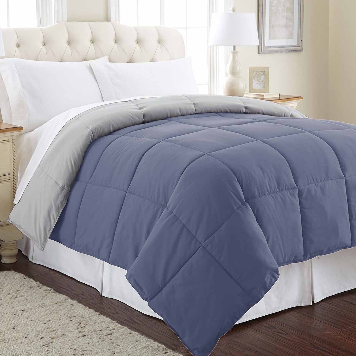 Edredón Azul Reversible Manor Ridge - Matrimonial / Queen Size