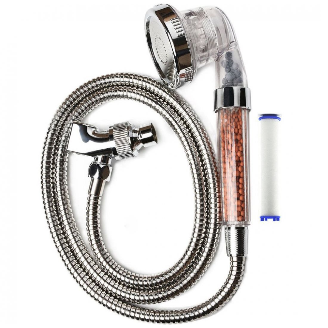 Regadera Alta Presión con Filtro Mineral Manguera Soport Ogg Homes