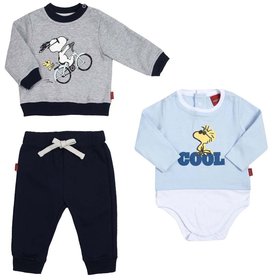 Conjunto Pantalón, Body Y Sudadera para Bebé Snoopy Modelo 2914-3
