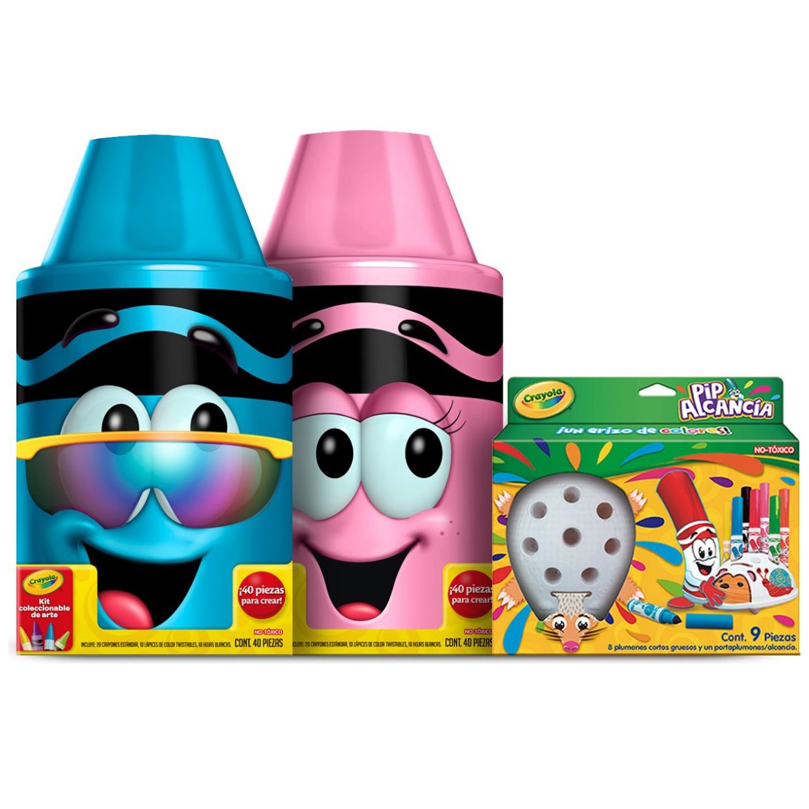 Kit Crayolin Azul Ó Rosa + Alcancía Crayola