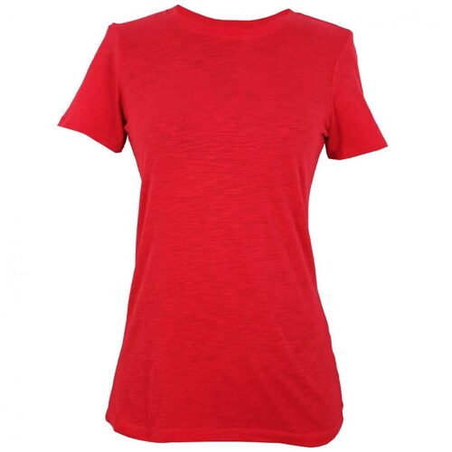 Playera Roja Manga Corta Diseño Liso Just By Basel para Dama