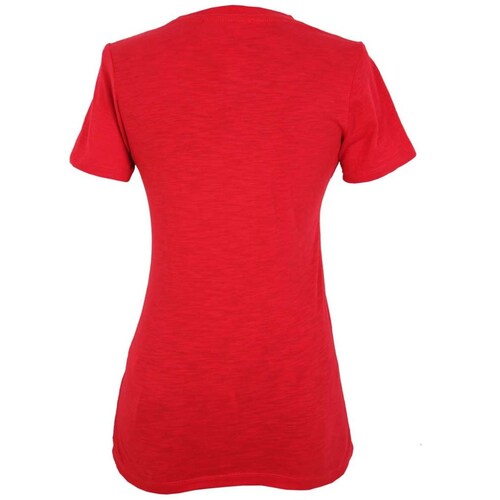 Playera Roja Manga Corta Diseño Liso Just By Basel para Dama