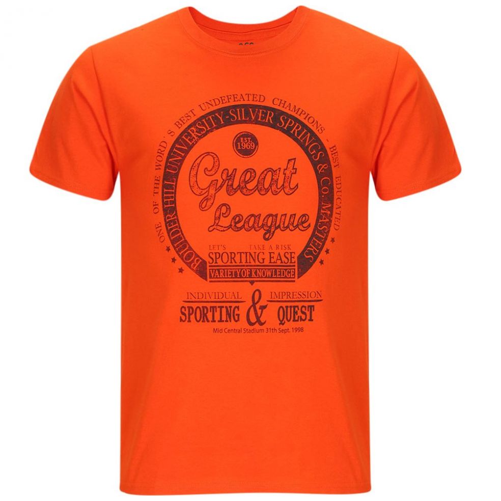 Playera Naranja Estampada Manga Corta para Caballero Marca Too Good ...