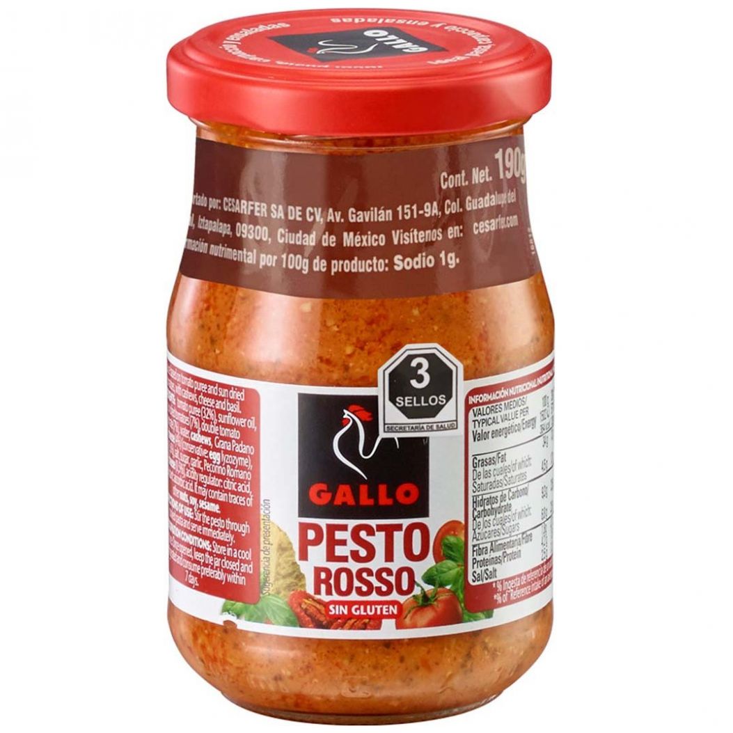 Gallo Salsa Pesto Rosso 190 Grs Gallo