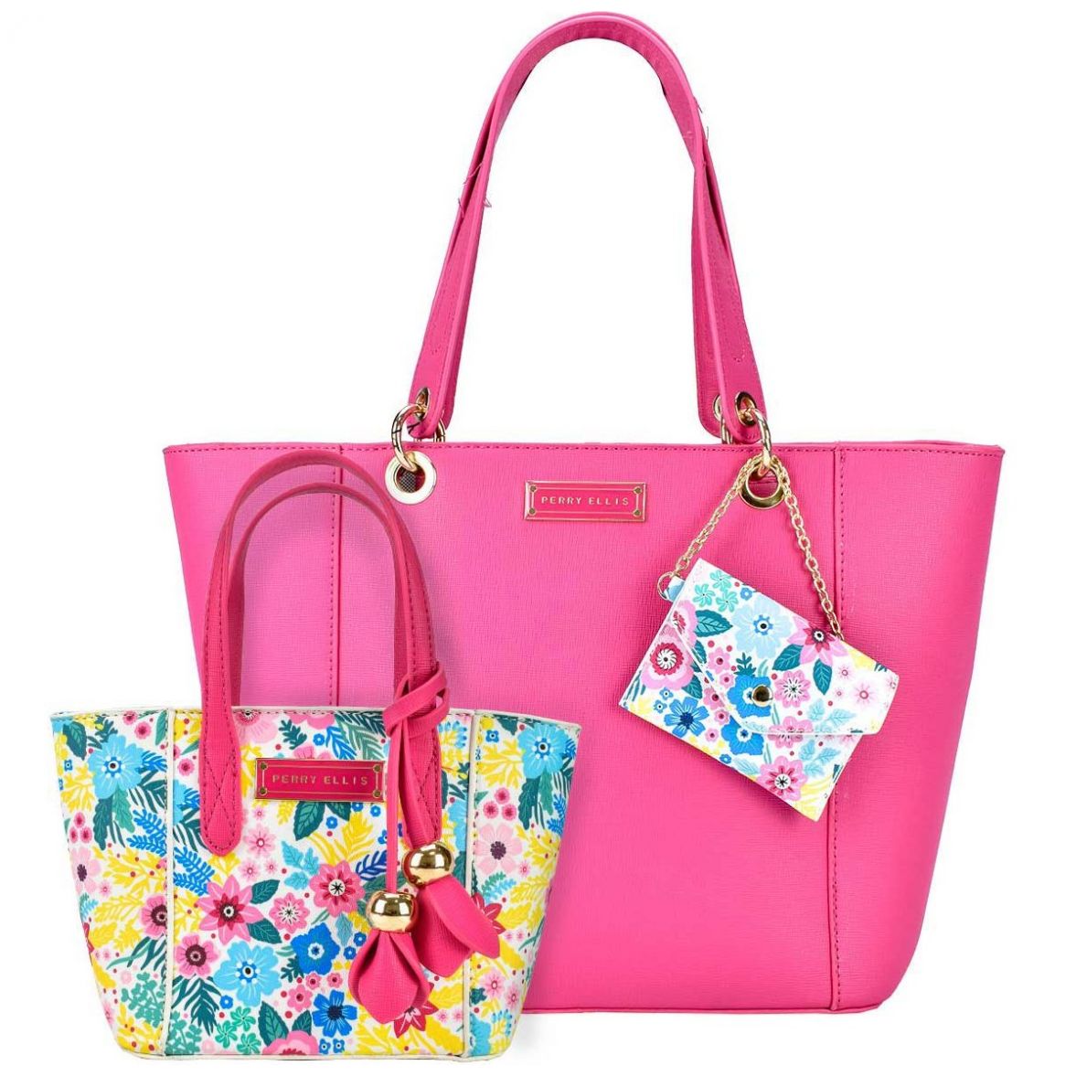 Set De Bolsas Multicolor Perry Ellis Con Print