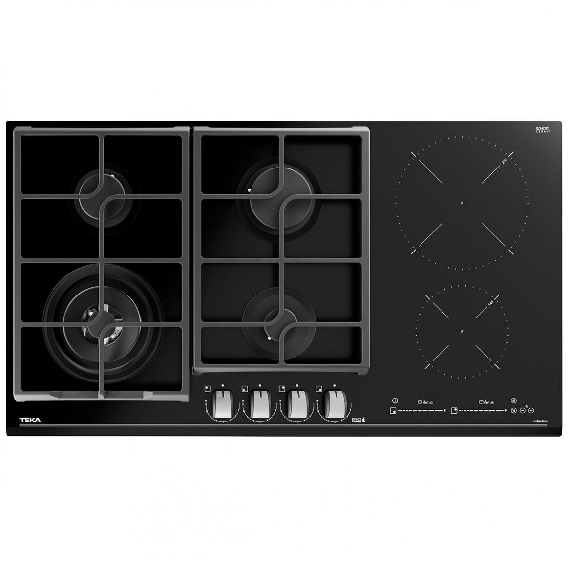 Parrilla híbrida de gas + inducción teka jzc 96342 bbb bk hybrid - Sears