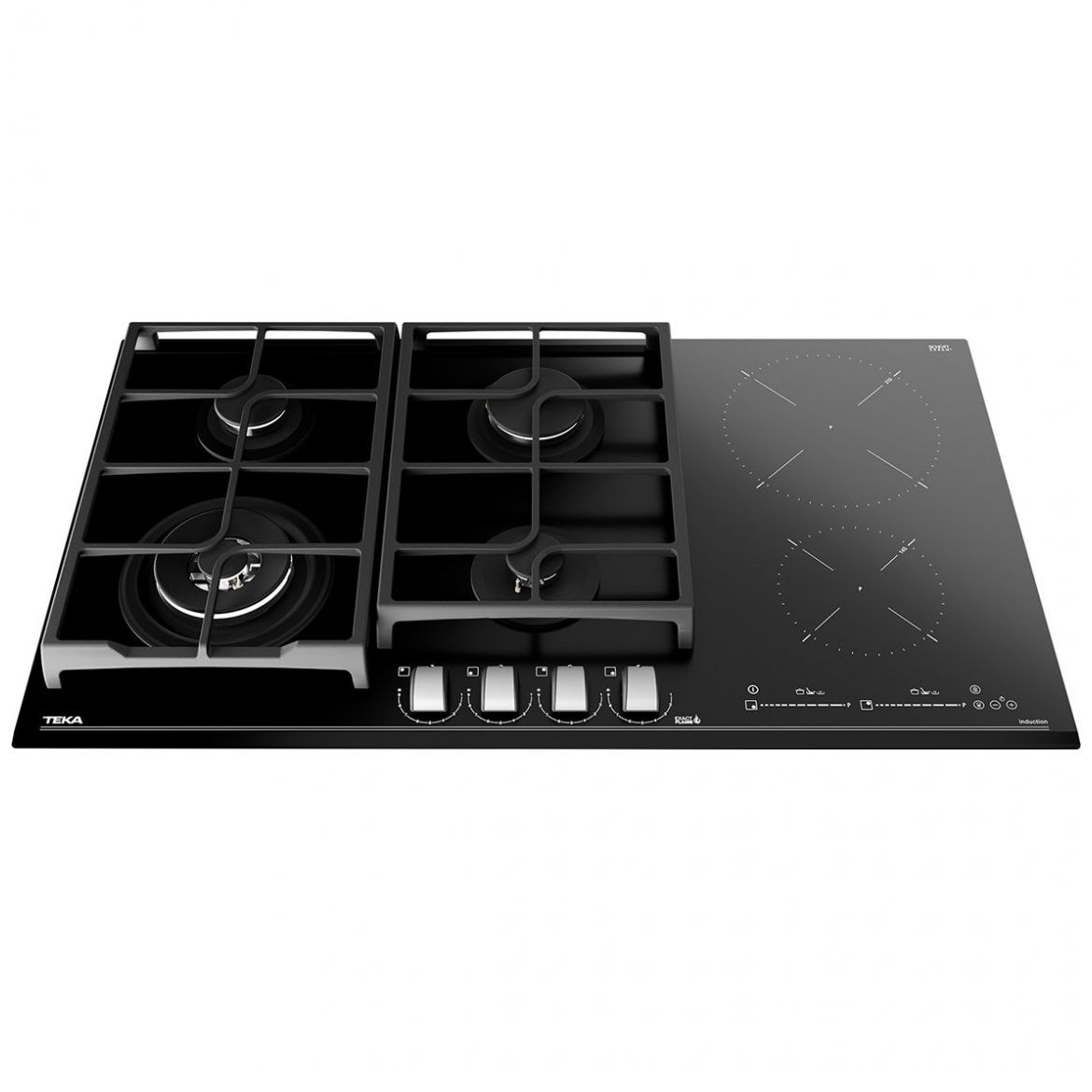 Parrilla híbrida de gas + inducción teka jzc 96342 bbb bk hybrid - Sears