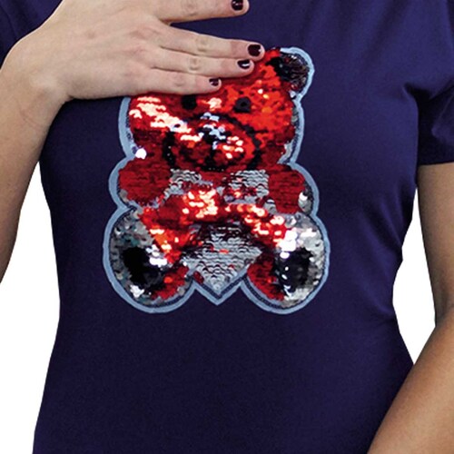 Playera Oso con Lentejuela Banana Limon